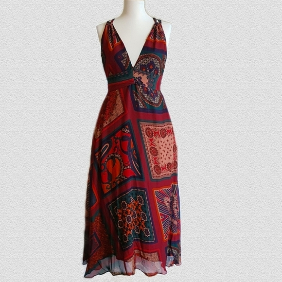 Hale Bob | Dresses | Hale Bob Designer V Neckline Halter Maxi Dress ...